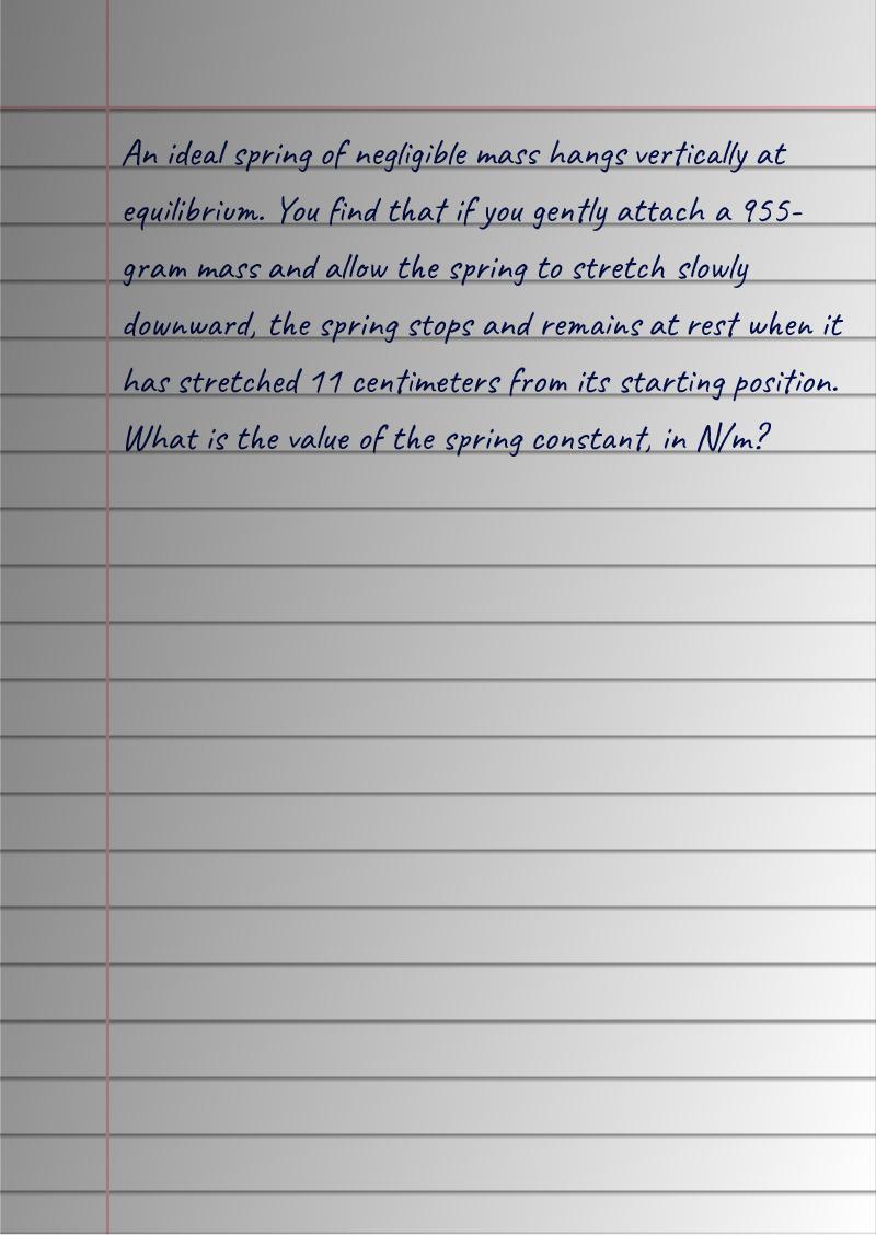 Solved An ideal spring of negligible mass hangs vertically | Chegg.com