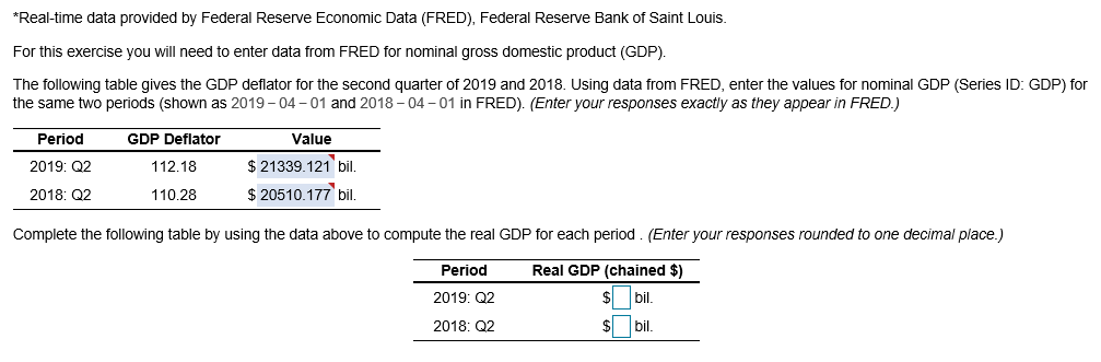 Solved *Real-time data provided by Federal Reserve Economic | Chegg.com