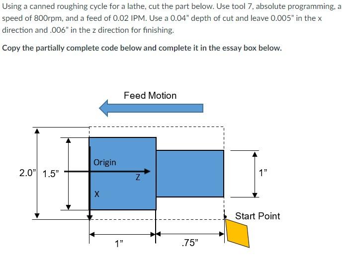 Using a canned roughing cycle for a lathe, cut the | Chegg.com Using a canned roughing cycle for a lathe, cut the | Chegg.com
