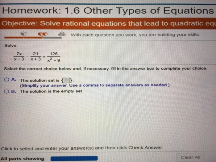 Solved Homework: 1.6 Other Types of Equations Objective: | Chegg.com