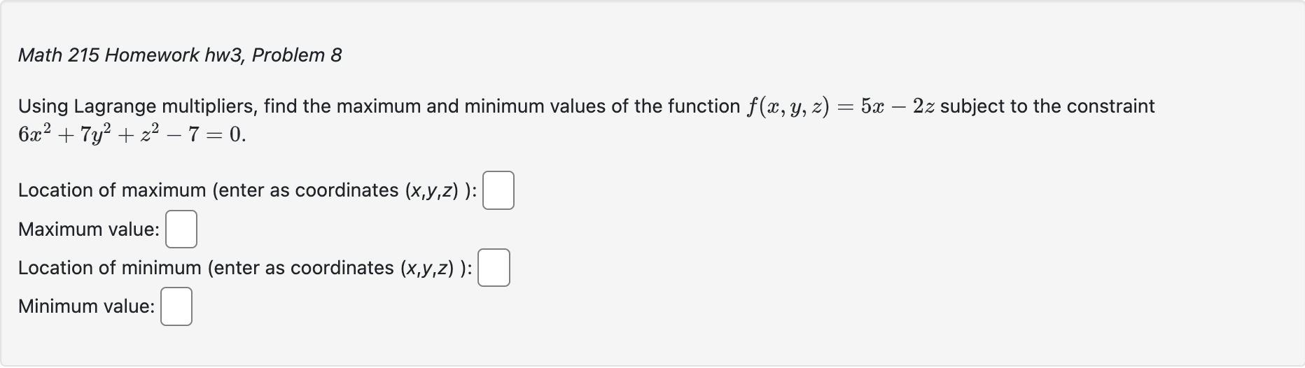 Solved Using Lagrange multipliers, find the maximum and | Chegg.com