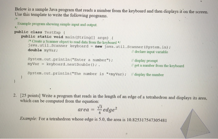 Solved Below is a sample Java program that reads a number | Chegg.com