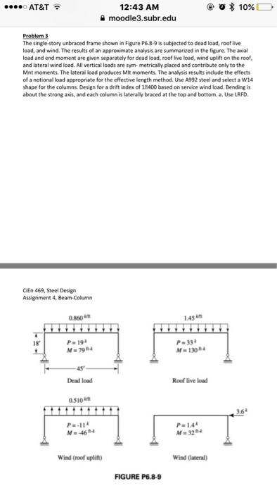 Solved The single-story unbraced frame shown in Figure | Chegg.com