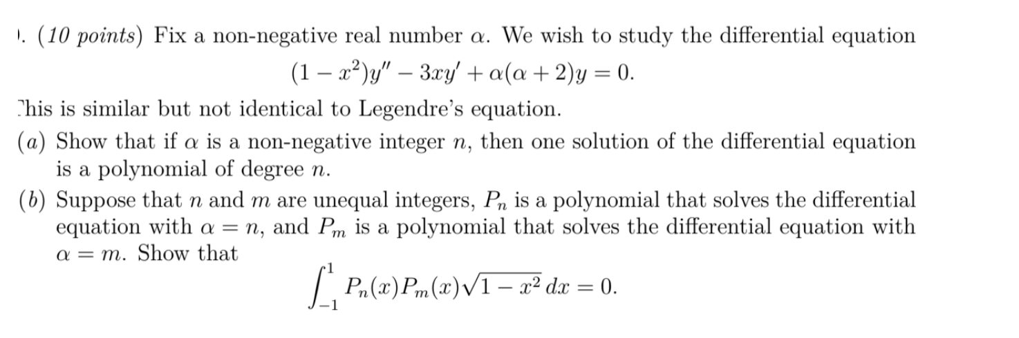 Solved 1. (10 points) Fix a non-negative real number a. We | Chegg.com