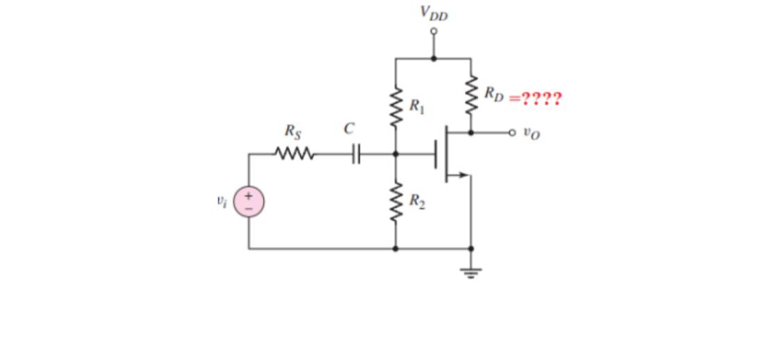 Solved In the following circuit: a) Find the value of RD | Chegg.com