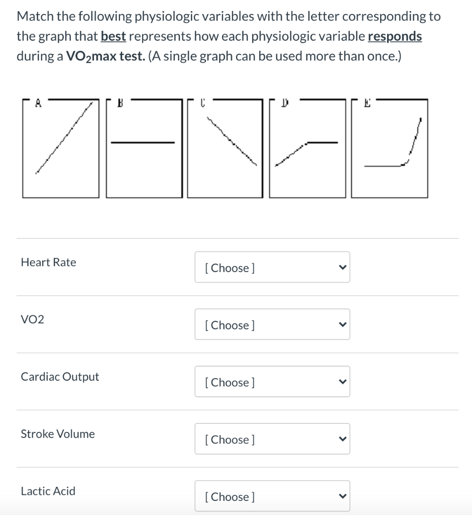 Solved Match the following physiologic variables with the | Chegg.com