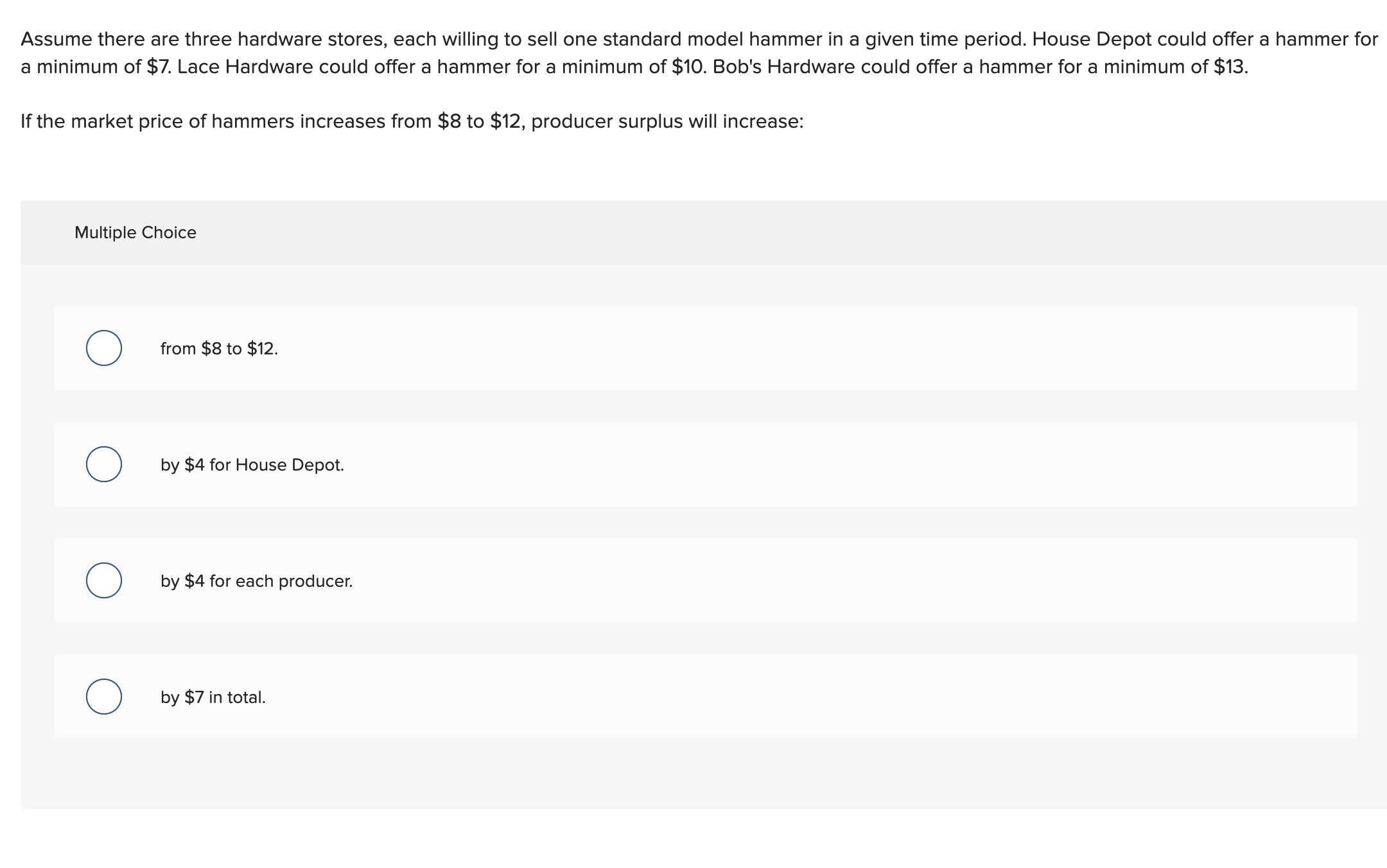 Solved Assume there are three hardware stores, each willing | Chegg.com