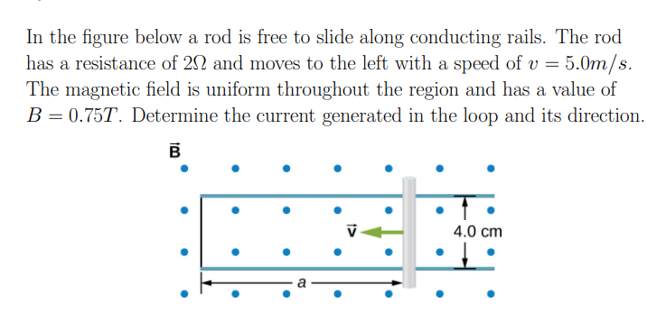Solved In the figure below a rod is free to slide along | Chegg.com