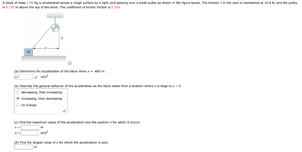 Solved A block of mass 1.80 kg is accelerated across a rough | Chegg.com