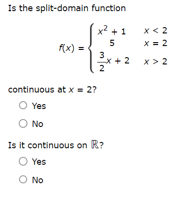 Solved Is the split-domain function | Chegg.com