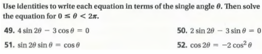 Solved Use identities to write each equation in terms of the | Chegg.com
