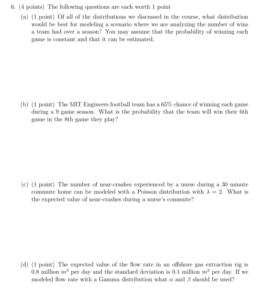 Solved Of all of the distributions we discussed in the | Chegg.com
