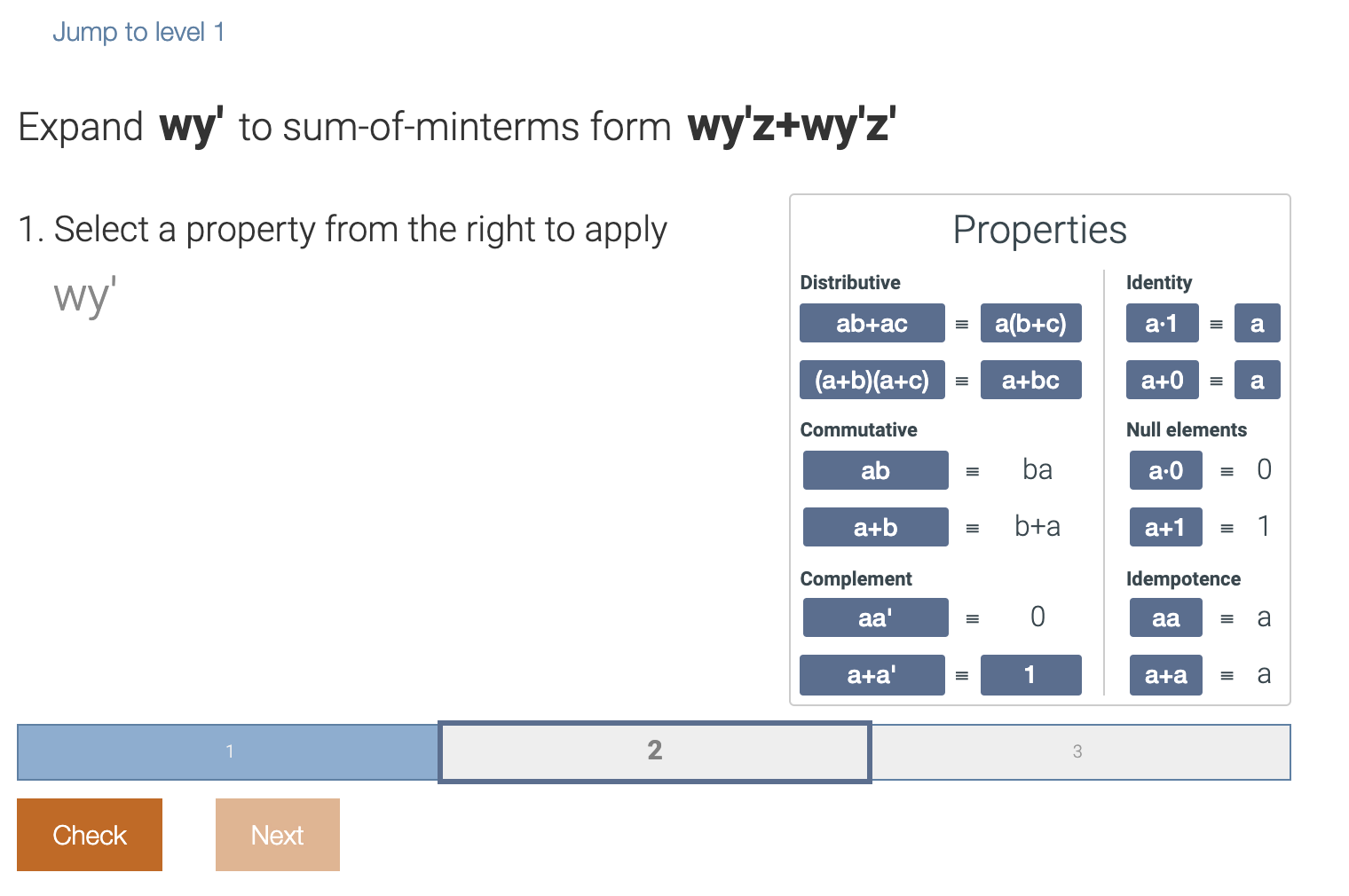 Solved Jump to level 1 Expand wy' to sum-of-minterms form | Chegg.com