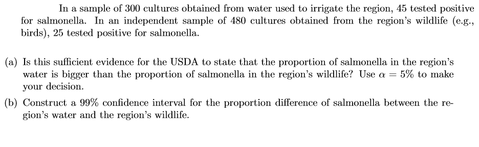 Solved In a sample of 300 cultures obtained from water used | Chegg.com