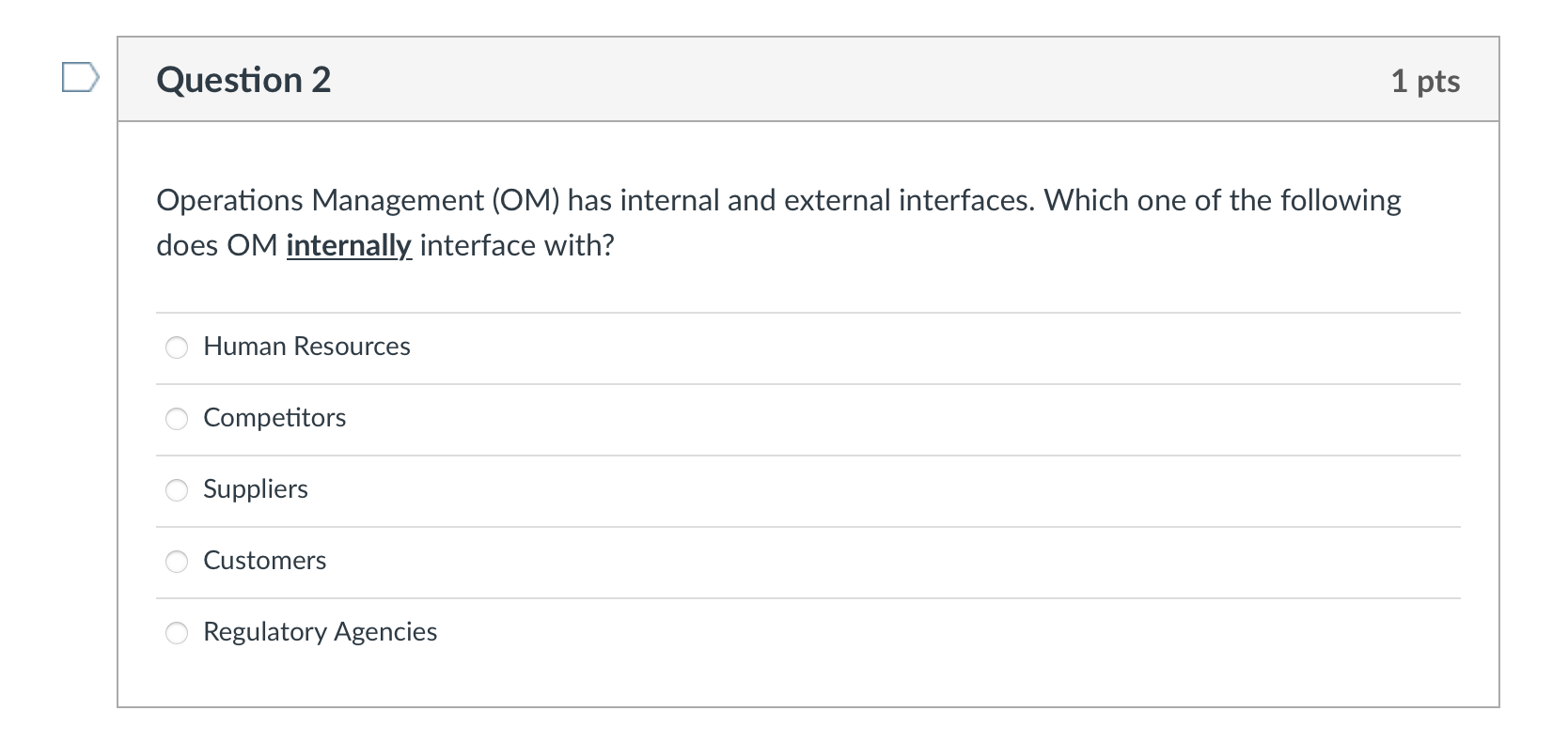 Solved Operations Management (OM) has internal and external | Chegg.com