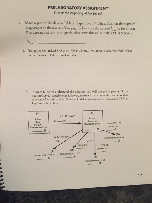 PRELABORATORY ASSIGNMENT Due at the beginning of lab | Chegg.com