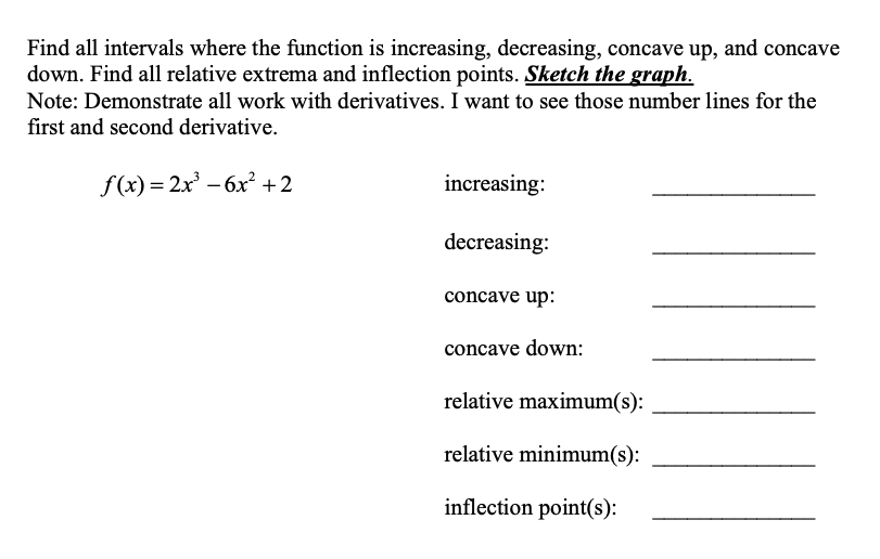 Solved Find all intervals where the function is increasing, | Chegg.com