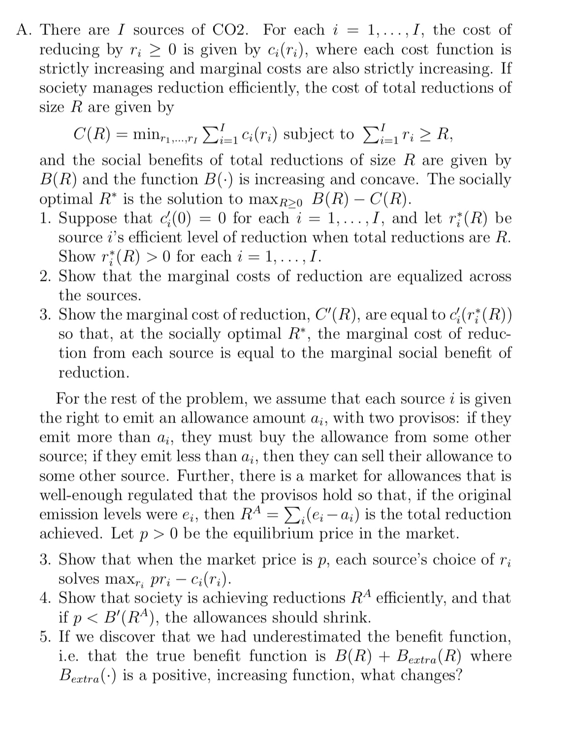 A. There are I sources of CO2. For each i=1,…,I, the | Chegg.com