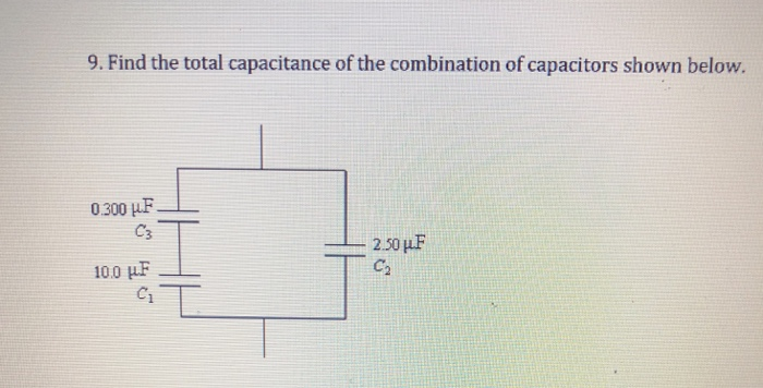 Solved 9. Find the total capacitance of the combination of | Chegg.com