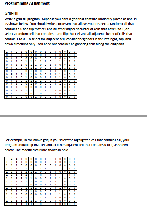 Solved Programming Assignment Grid Fill Write Grid Fill Program Suppose Grid Contains