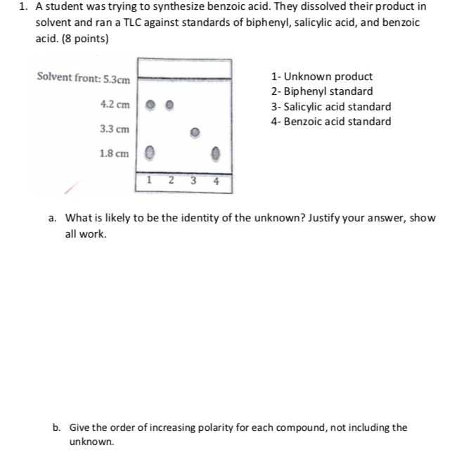 Solved 1. A student was trying to synthesize benzoic acid. | Chegg.com