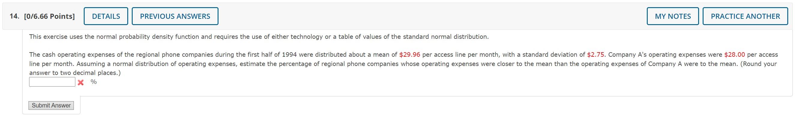 Solved 14. [0/6.66 Points] DETAILS PREVIOUS ANSWERS MY NOTES | Chegg.com