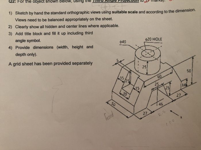 Solved 2: For the objec shown below, ing the itr Angle | Chegg.com