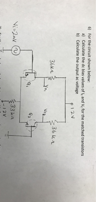 Solved For the circuit shown below: a) Calculate the dc | Chegg.com