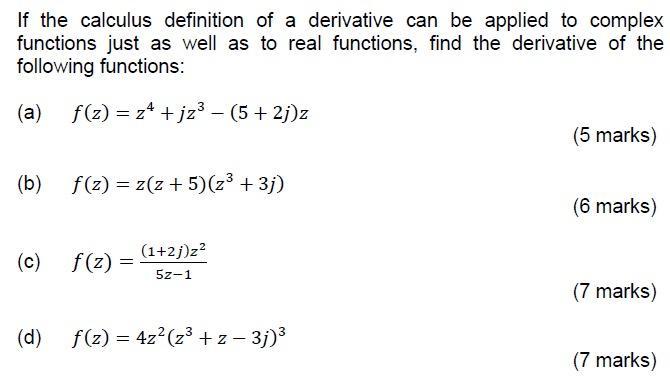 Solved If the calculus definition of a derivative can be | Chegg.com