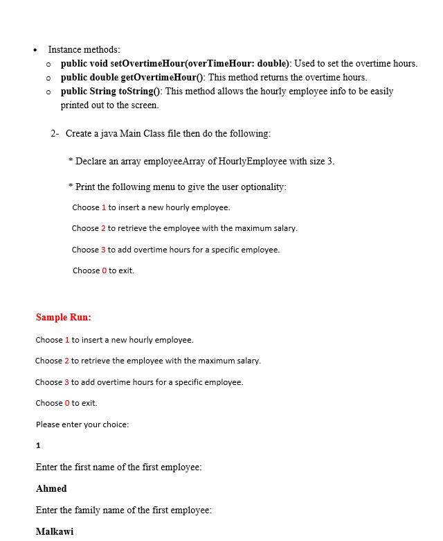 Solved Q1) 1- Write a Java class Employee for dealing with | Chegg.com