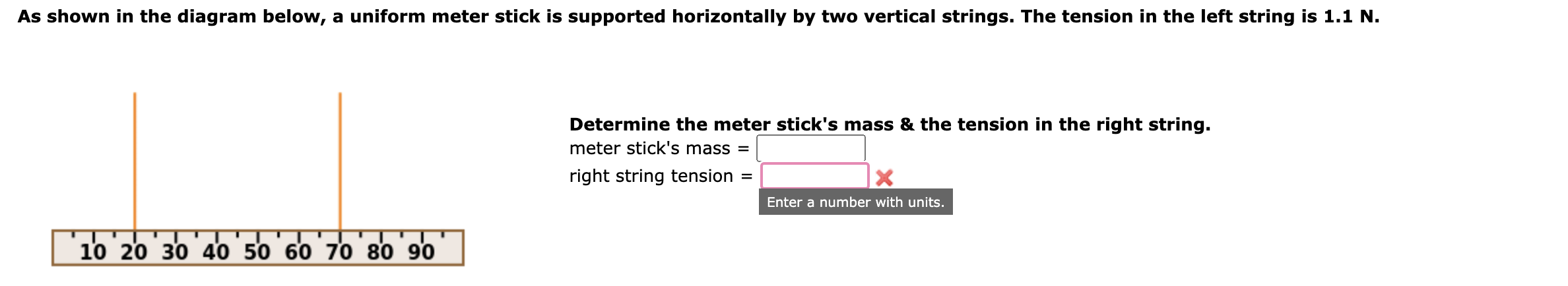 Solved As shown in the diagram below, a uniform meter stick | Chegg.com