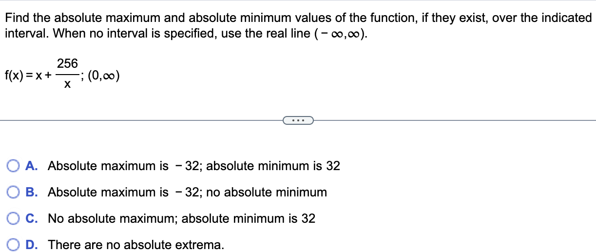 Solved Find The Absolute Maximum And Absolute Minimum Values 
