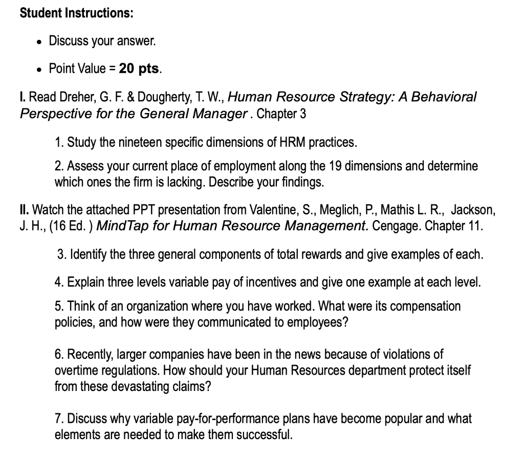 Solved Student Instructions: • Discuss your answer. • Point | Chegg.com