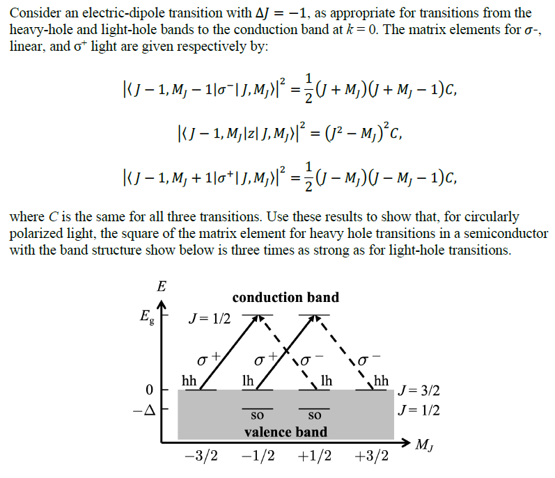 Consider an electric-dipole transition with AJ = -1, | Chegg.com
