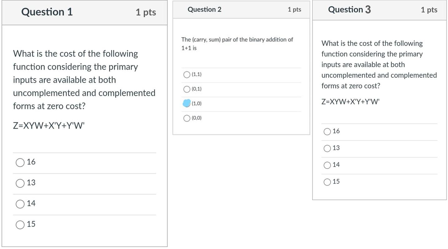 Solved Question 1 Question 2 1 pts 1 pts Question 3 1 pts | Chegg.com