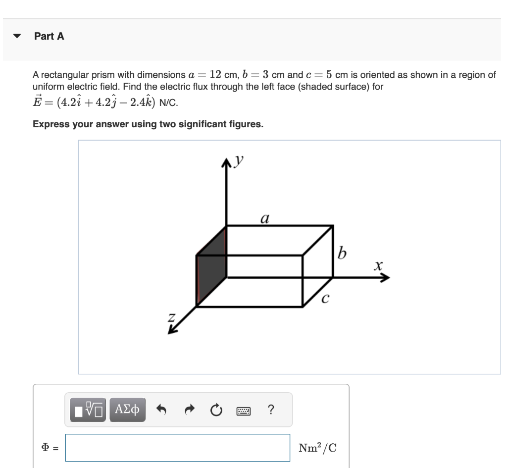Solved A rectangular prism with dimensions a=12 cm,b=3 cm | Chegg.com