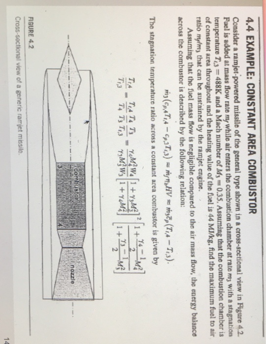 Solved 4.4 EXAMPLE: CONSTANT AREA COMBUSTOR Consider a | Chegg.com