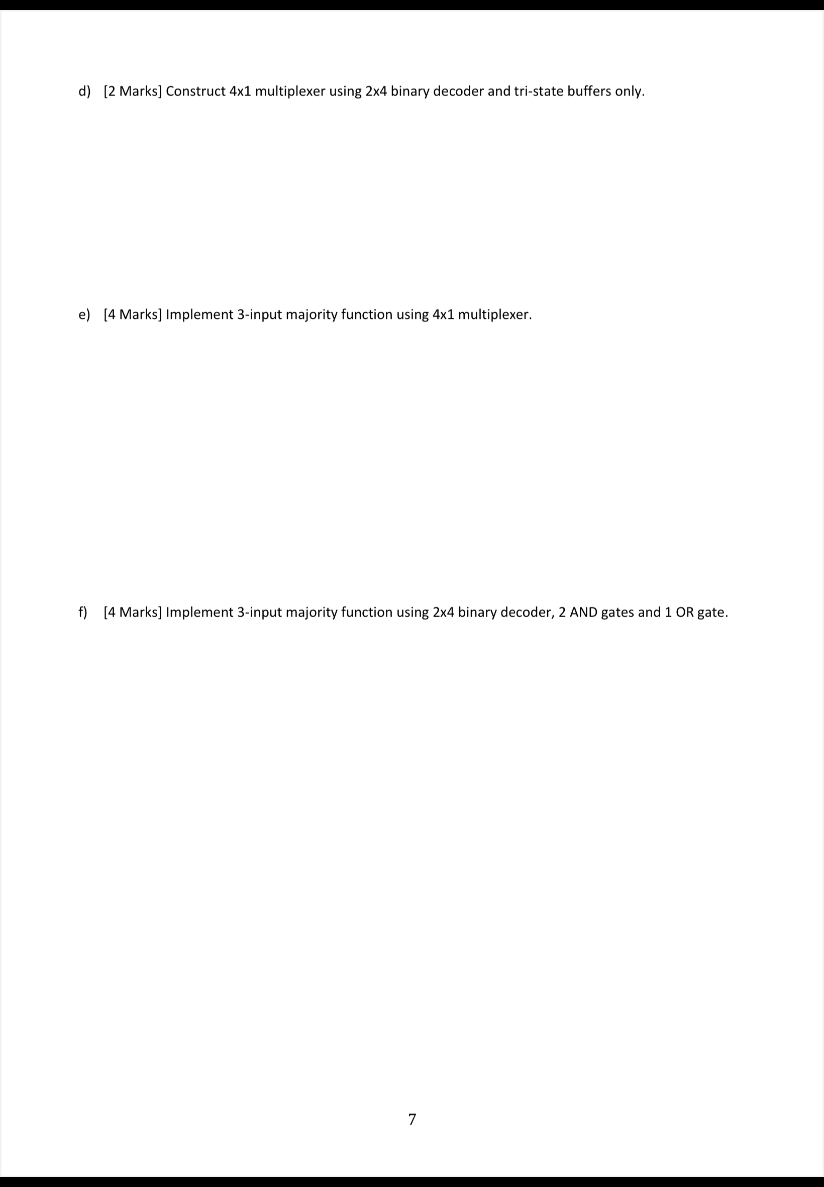 Solved Question 4 [20 Marks] Combinational Building Blocks