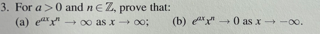 Solved For a>0 ﻿and n an ﻿element of Z, ﻿prove | Chegg.com