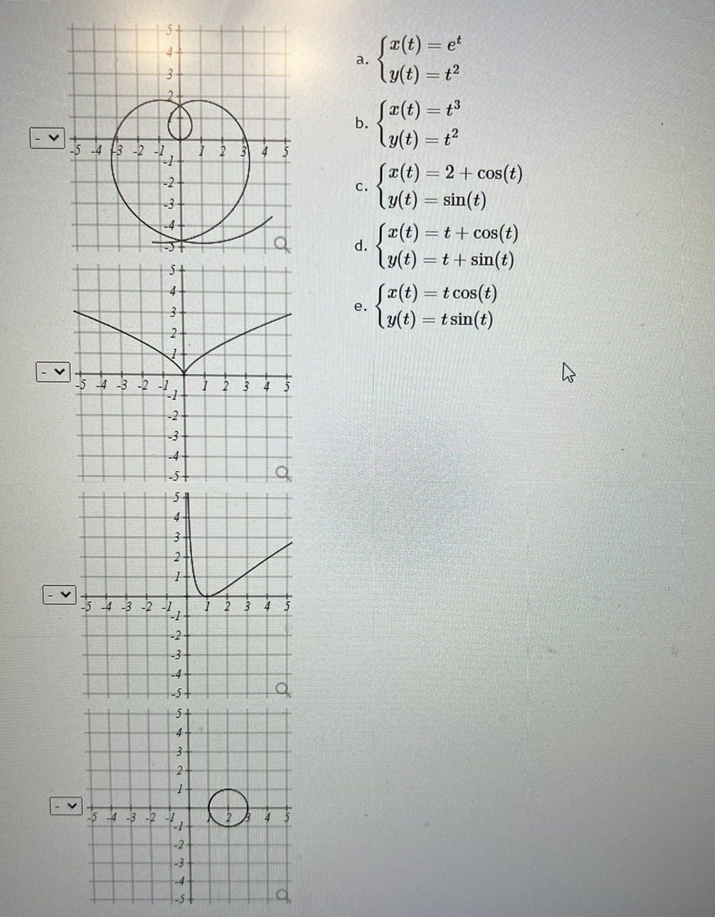 a. \\( \\left\\{\\begin{array}{l}x(t)=e^{t} \\\\ | Chegg.com