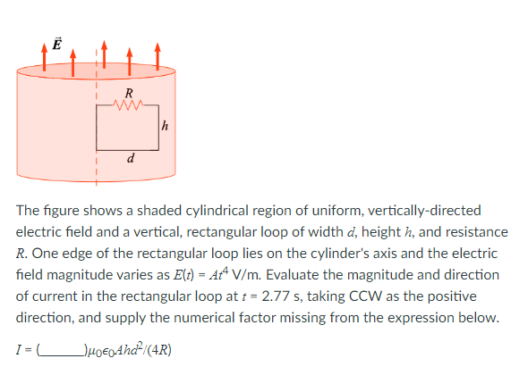 Solved The figure shows a shaded cylindrical region of | Chegg.com