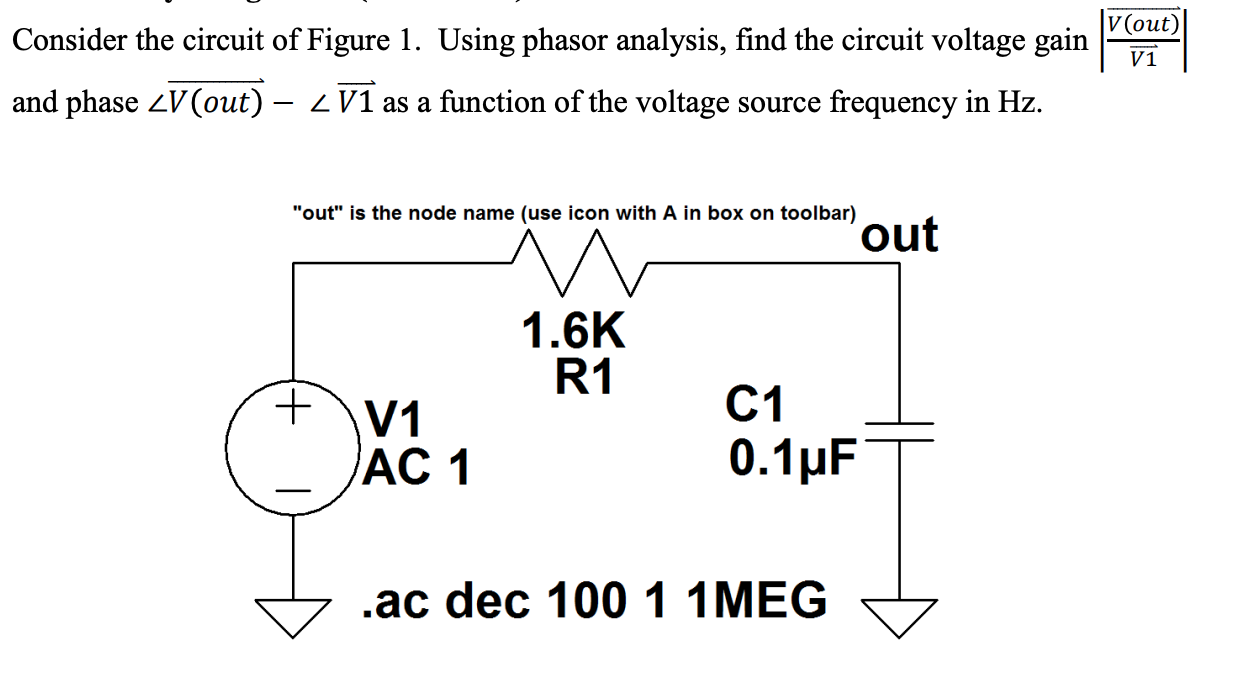 Solved V(out) V1 Consider the circuit of Figure 1. Using | Chegg.com