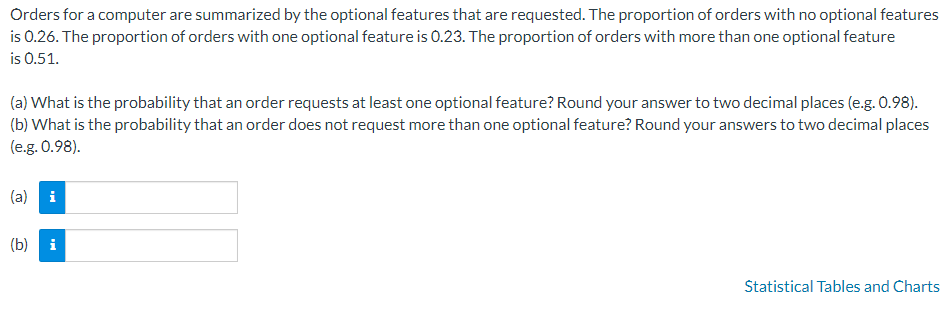 Solved Orders for a computer are summarized by the optional | Chegg.com