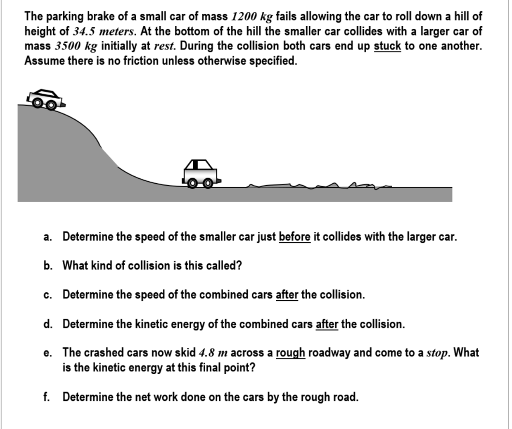 Solved The parking brake of a small car of mass 1200 kg | Chegg.com