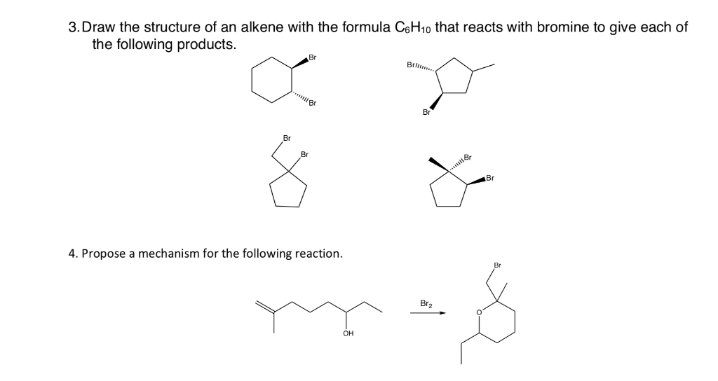Solved 3. Draw the structure of an alkene with the formula | Chegg.com