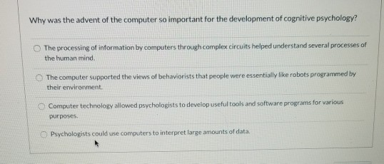 Solved Why was the advent of the computer so important for | Chegg.com