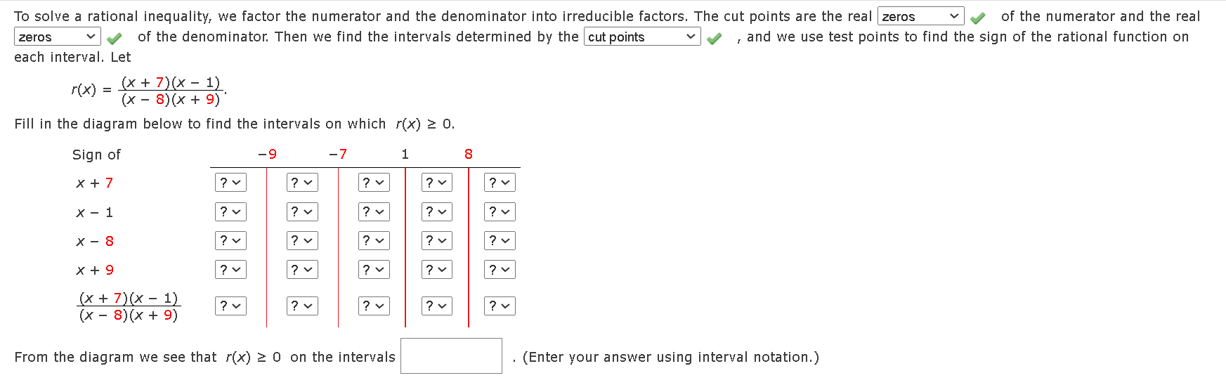 To solve a rational inequality, we factor the | Chegg.com