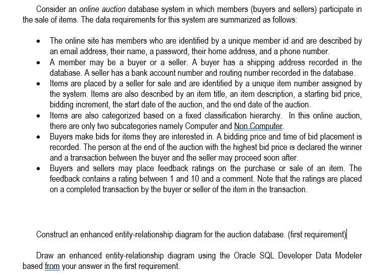 Solved Construct this in Oracle SQL Developer Data Modeler | Chegg.com