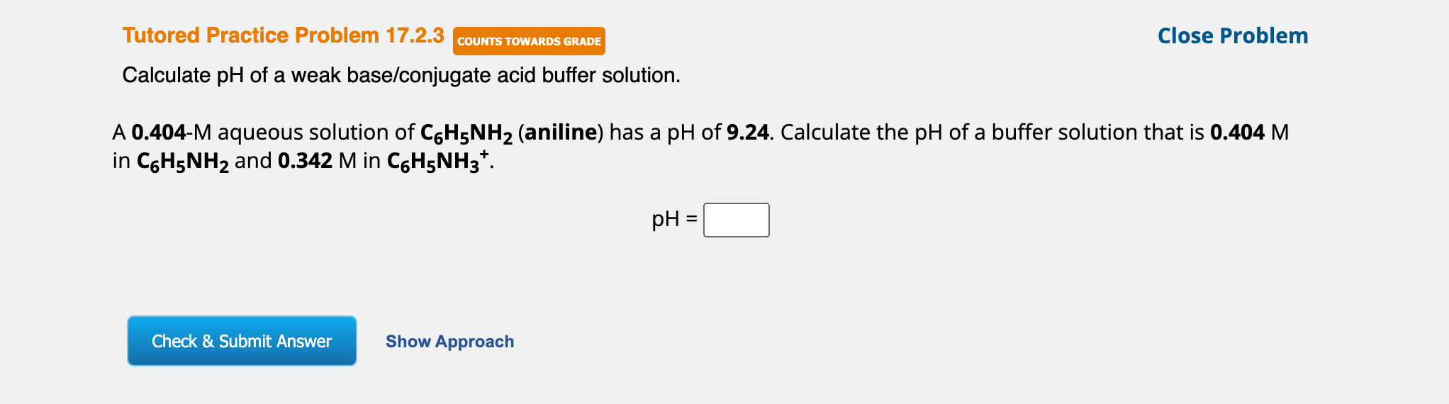 Solved Calculate pH of a weak base/conjugate acid buffer | Chegg.com