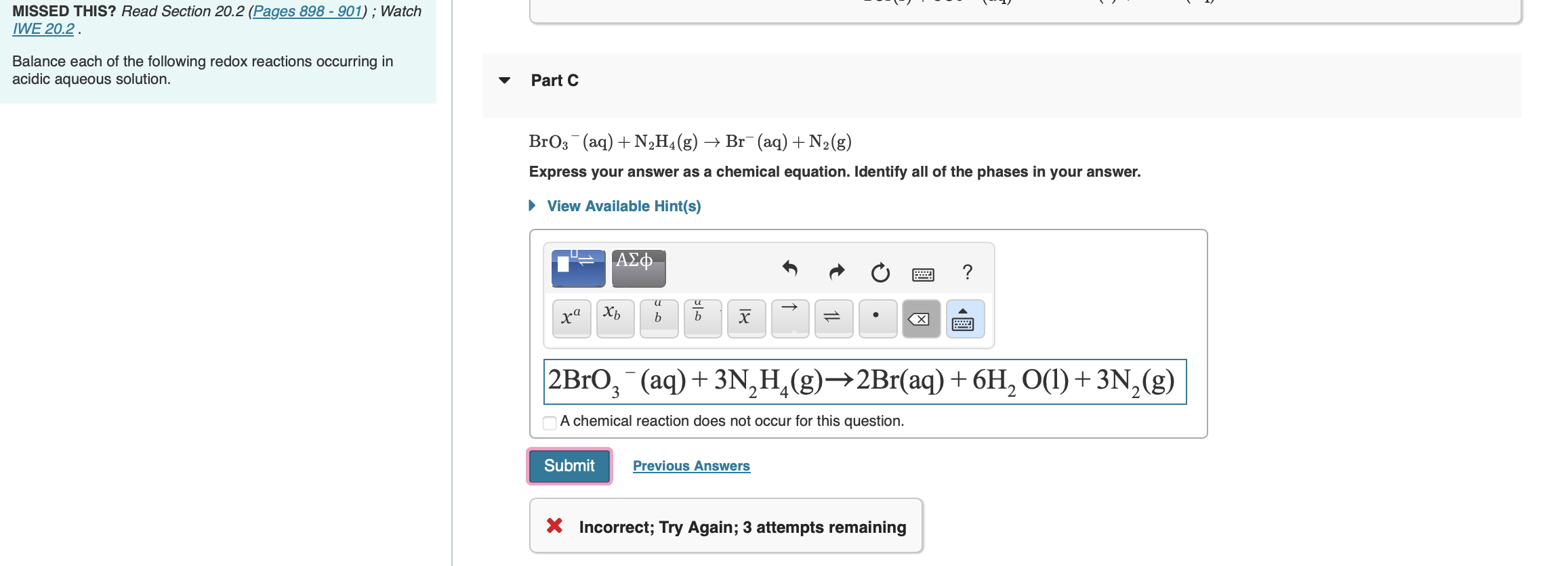 Solved Balance each of the following redox reactions | Chegg.com